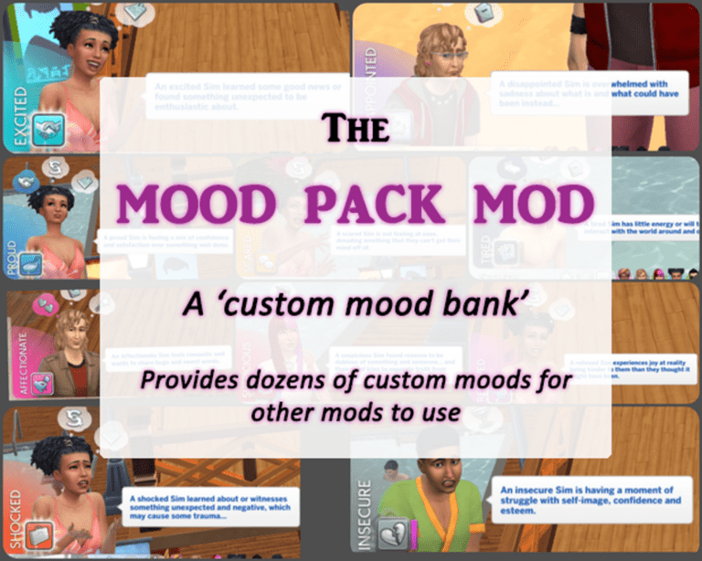 Мод Спектр настроений для Симс 4, The Mood Pack Mod Sims 4